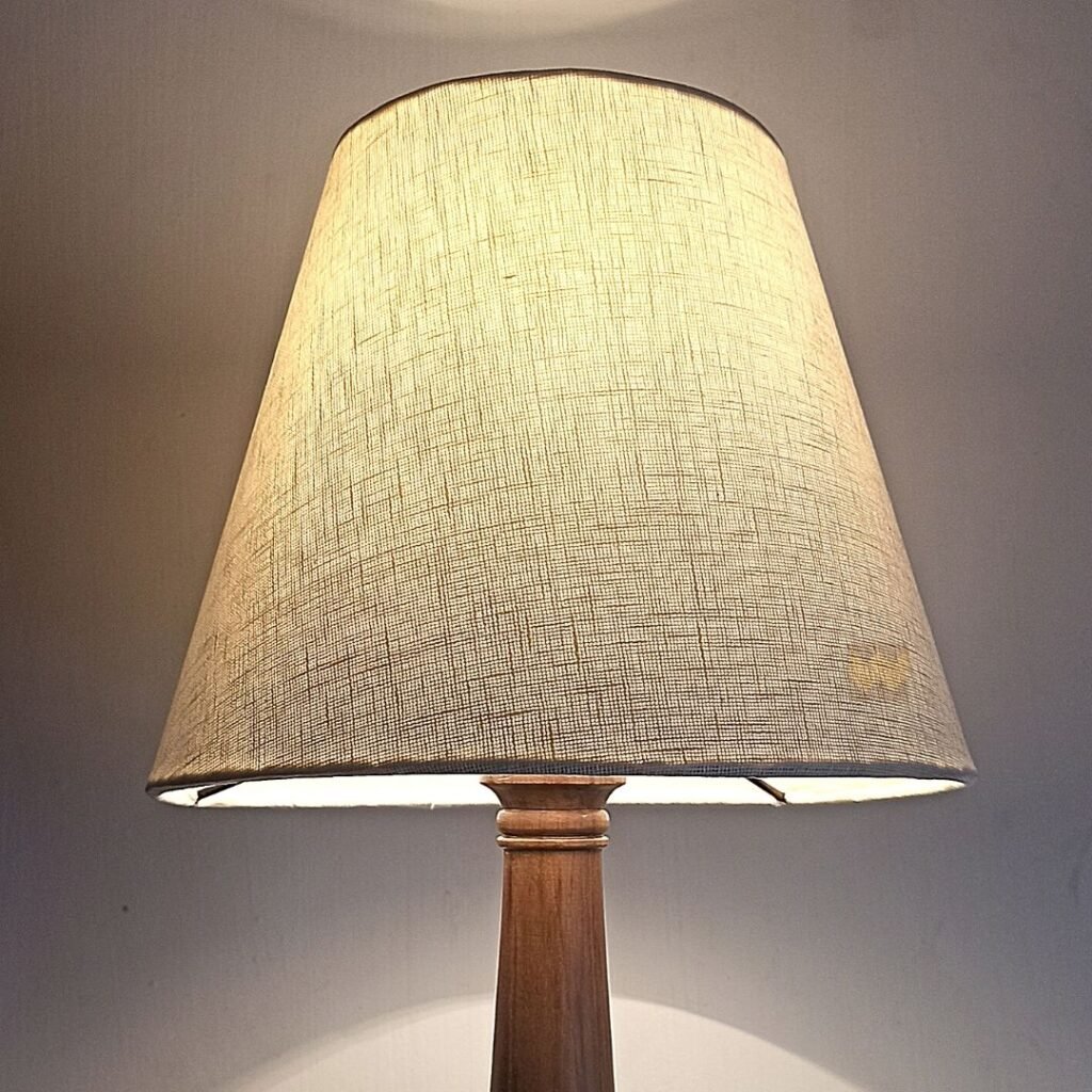 Offwhite textured fabric conical lampshade (in 3 differetn sizes ...