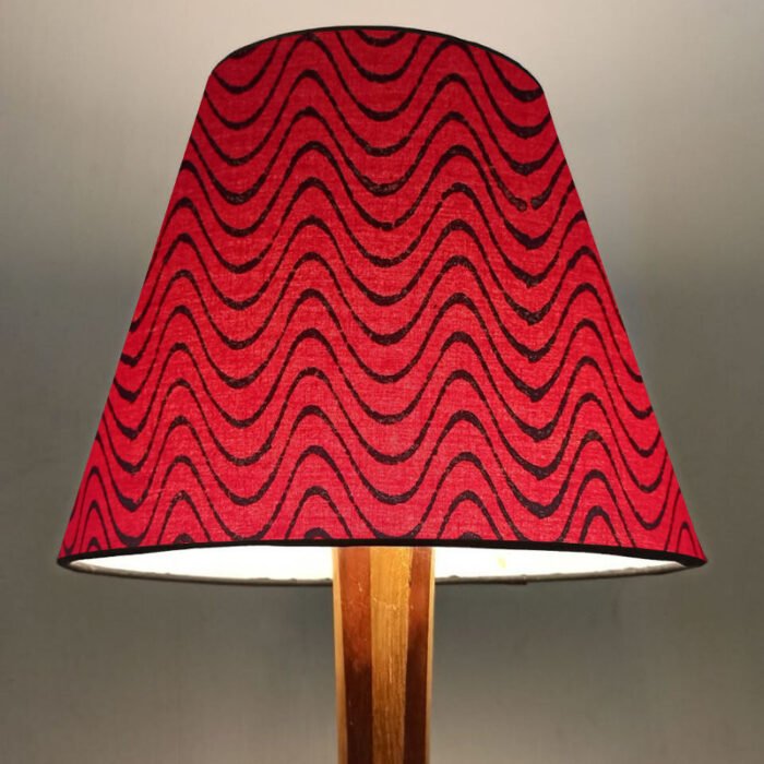 Wavy red conical lampshade (3 different sizes) | Woodooz Home Decor®