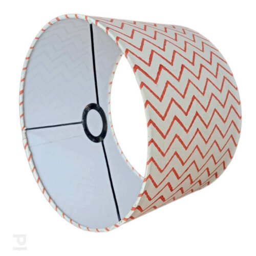 Block print lamp shades | Chevron Pattern | Drum shape