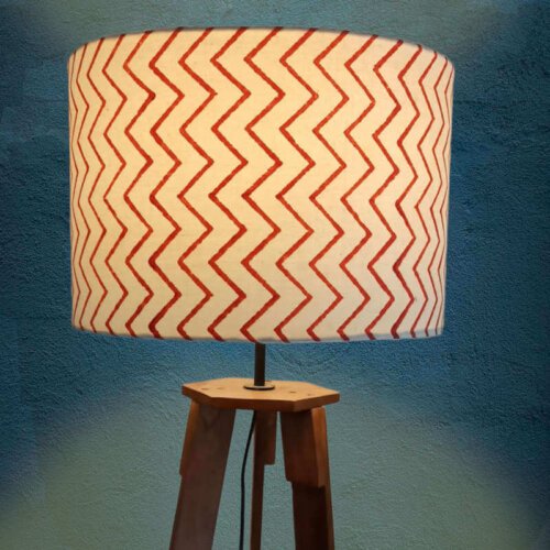 Block print lamp shades | Chevron Pattern | Drum shape