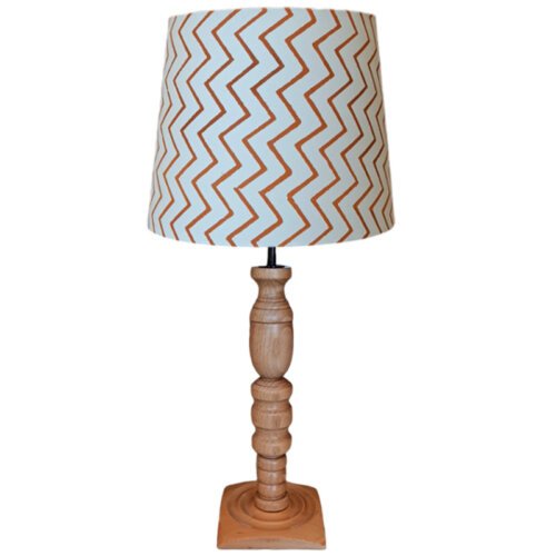 Classical Chevron table lamp with wooden base | Woodooz Home Decor®