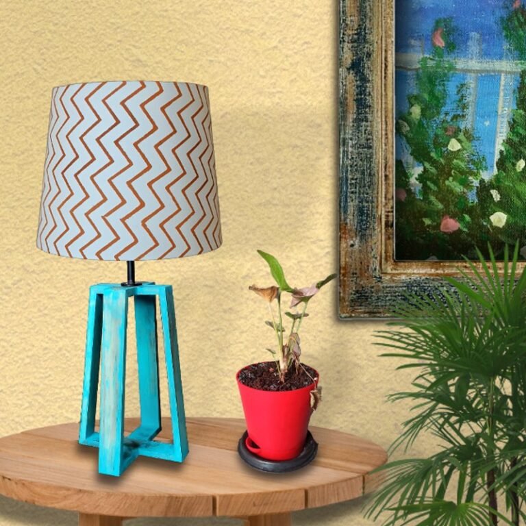 Dual Layer hanging lamp shade with plain red fabric | Woodooz Home Decor®