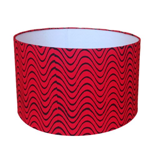 Red lamp shade with printed design | Shop now at great price