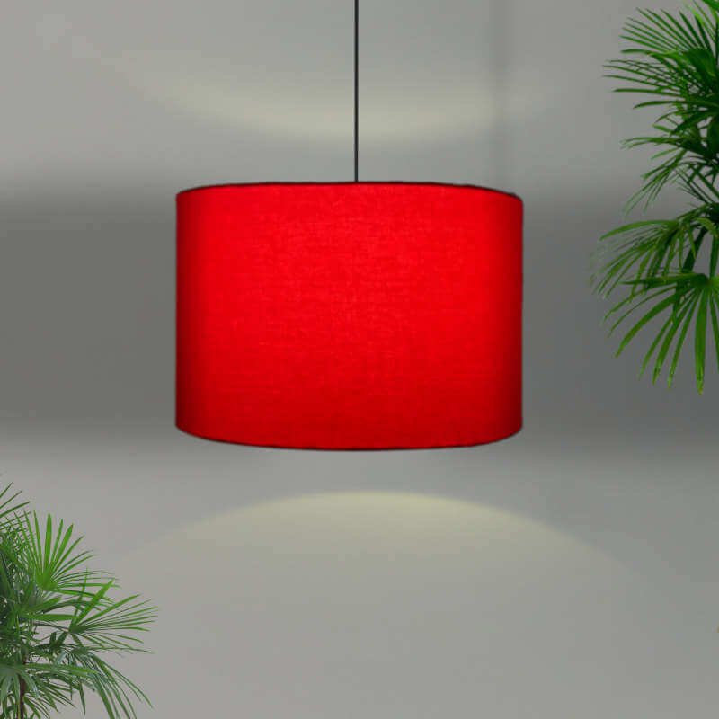 Red fabric drum hanging lampshade (6 different sizes) | Woodooz Home Decor®