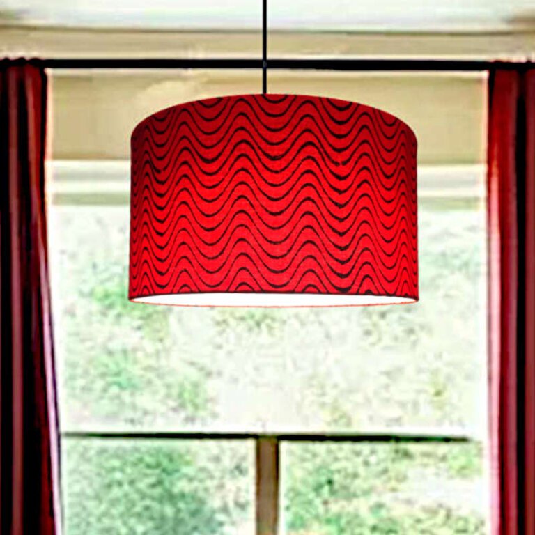 Dual Layer hanging lamp shade with beige textured fabric | Woodooz Home ...