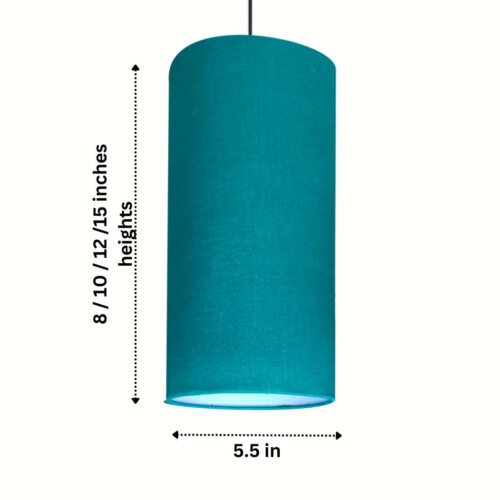 Hanging light in peacock blue fabric - Ceiling light for hanging ...