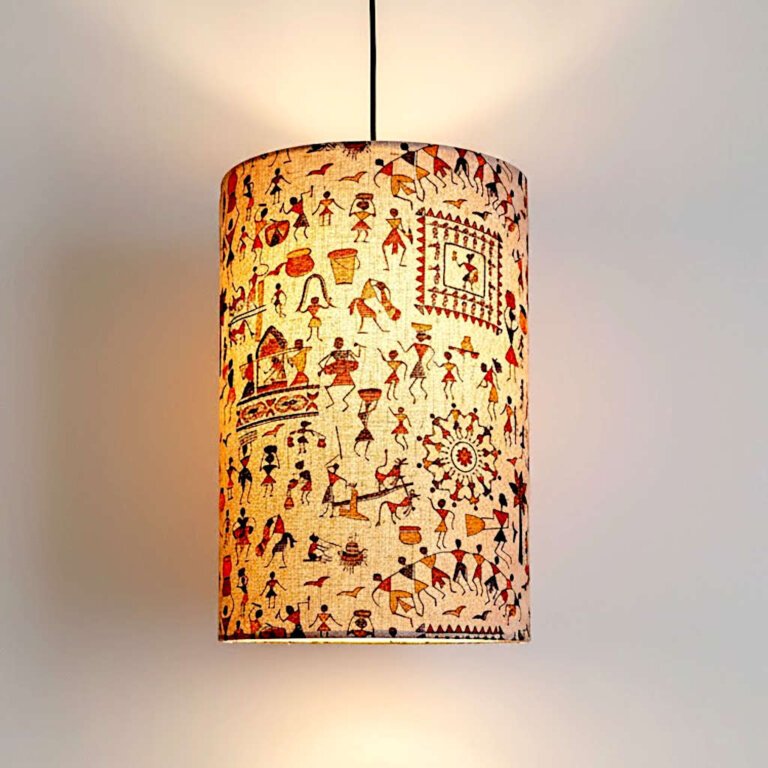 Warli Art Hanging Light | Ceiling pendant for bedrooms / dining rooms ...